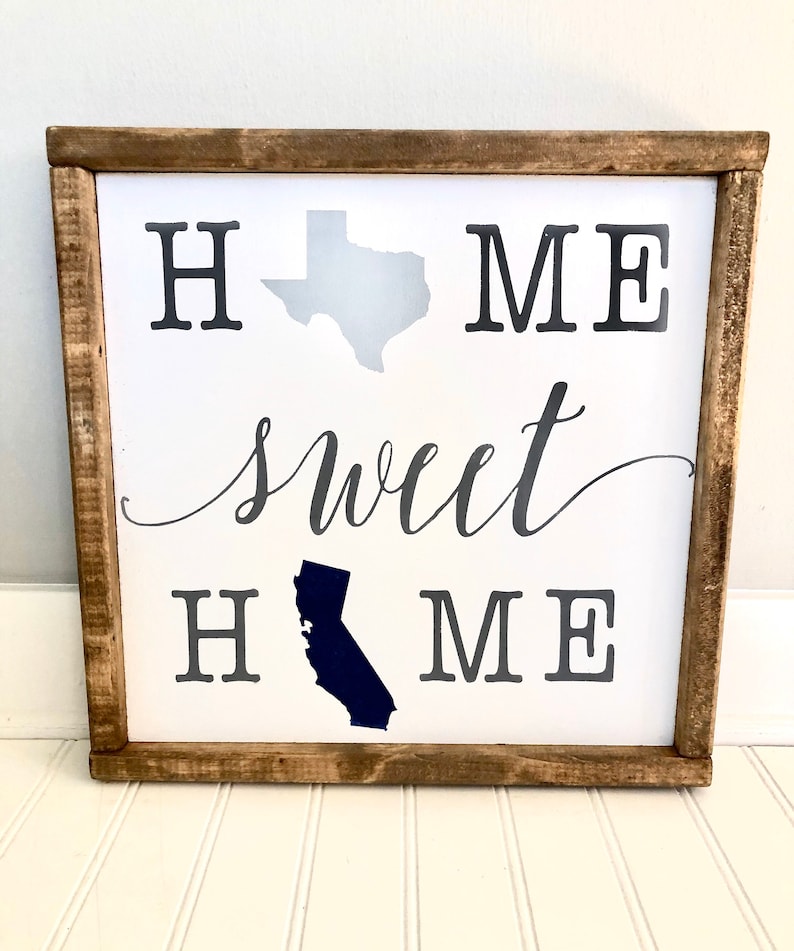 Home Sweet Home Decor State Signs Wood Large Sign State - Etsy