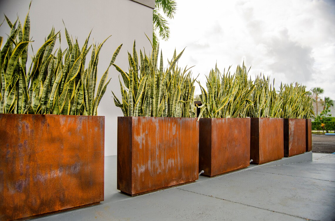 Corten Steel Edge Planters - Etsy