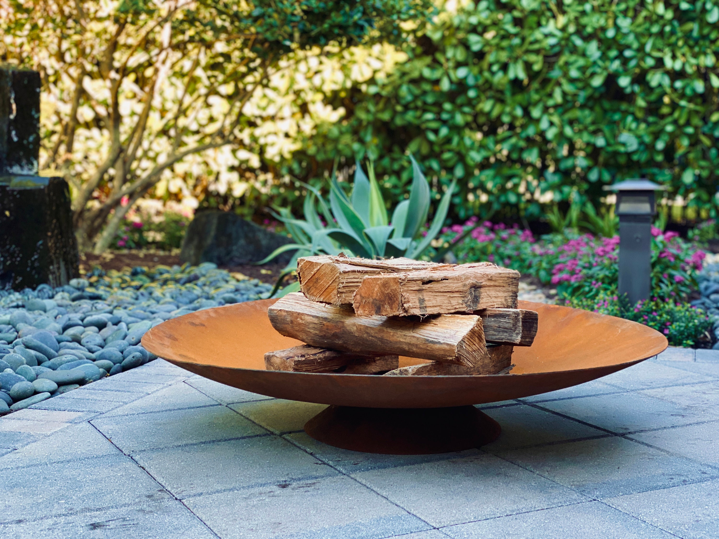 Corten Steel Fire Pit Bowl: Modern Outdoor Planter (39.5 Inch) - Etsy