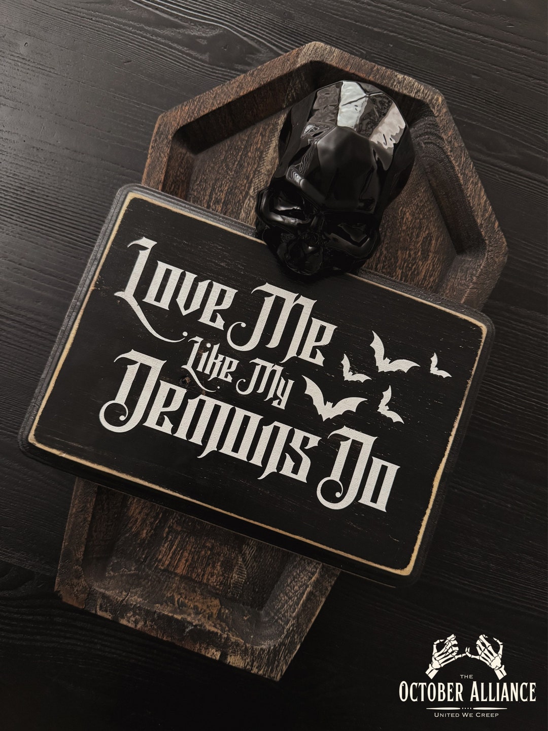 Love Me Like My Demons Do Wood Sign: Gothic Dark Romance Home Decor - Etsy