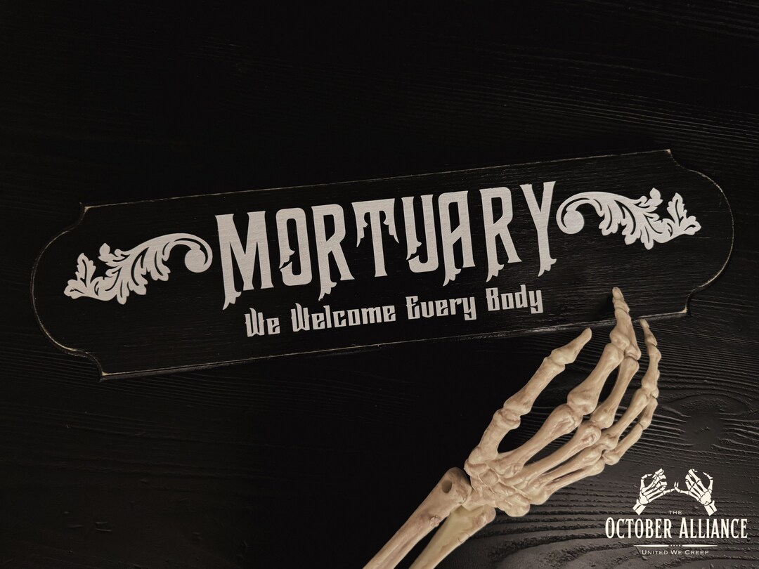 Mortuary Wood Sign: Spooky Halloween Home Decor (16x4 Inch) - Etsy