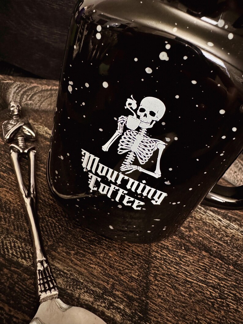 Mourning Coffee Mason Jar Mug: Gothic Homeware | Iced Coffee Glass - Etsy