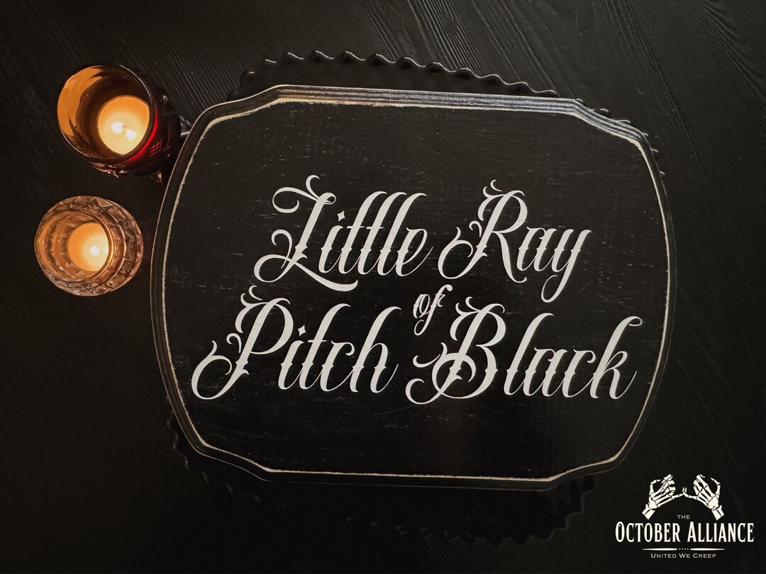 Little Ray of Pitch Black Wood Wall Plaque | Gothic Home Decor | Tattoo ...