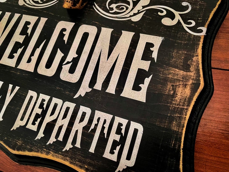 Welcome Dearly Departed Wood Sign Spooky Halloween Home Decor ...