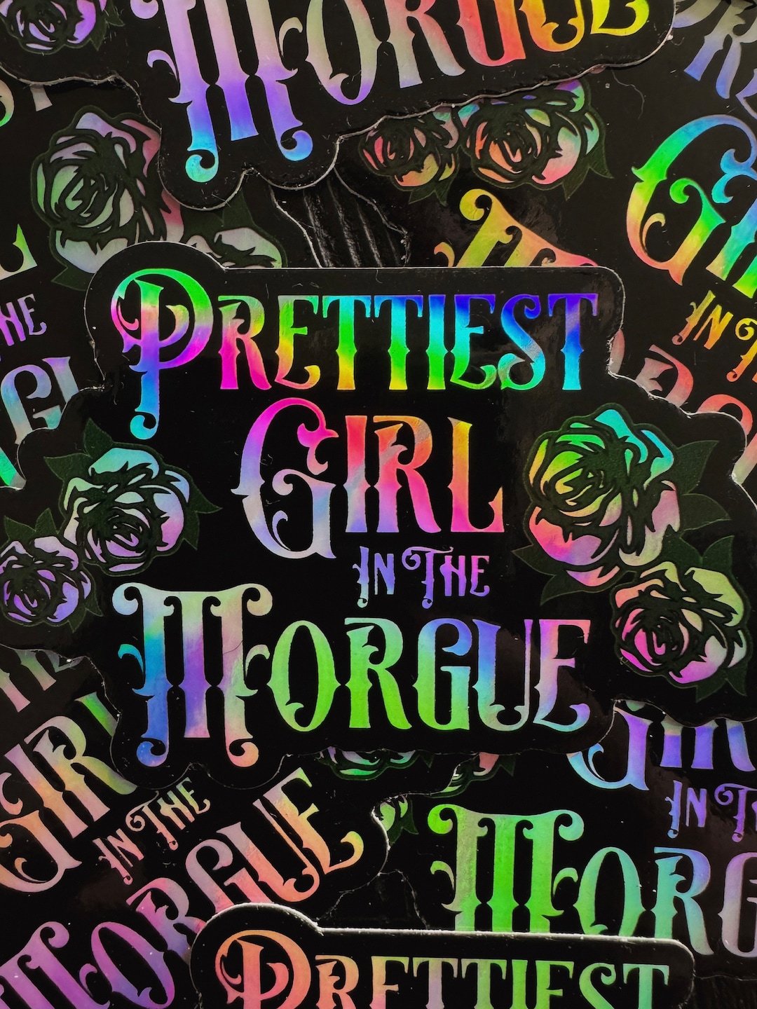 Prettiest Girl in the Morgue Holographic Sticker - Goth Waterproof ...