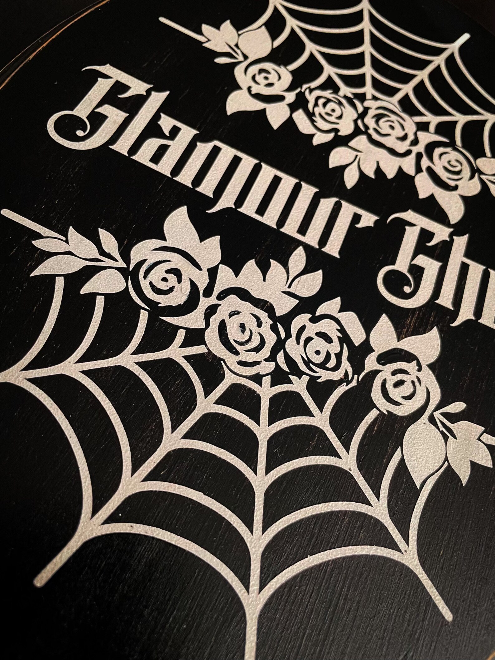 Glamour Ghoul Wood Sign Black Wall Plaque Spooky Girl Decor Halloween ...