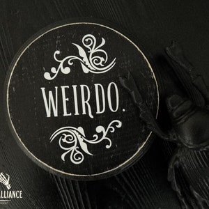 Weirdo Wood Wall Plaque: Gothic Home Decor, Gallery Wall Art - Etsy