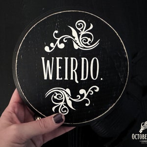 Weirdo Wood Wall Plaque: Gothic Home Decor, Gallery Wall Art - Etsy