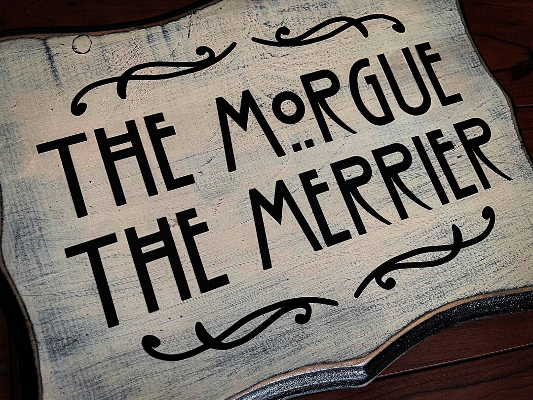 The Morgue the Merrier Solid Wood Plaque Handmade Halloween - Etsy