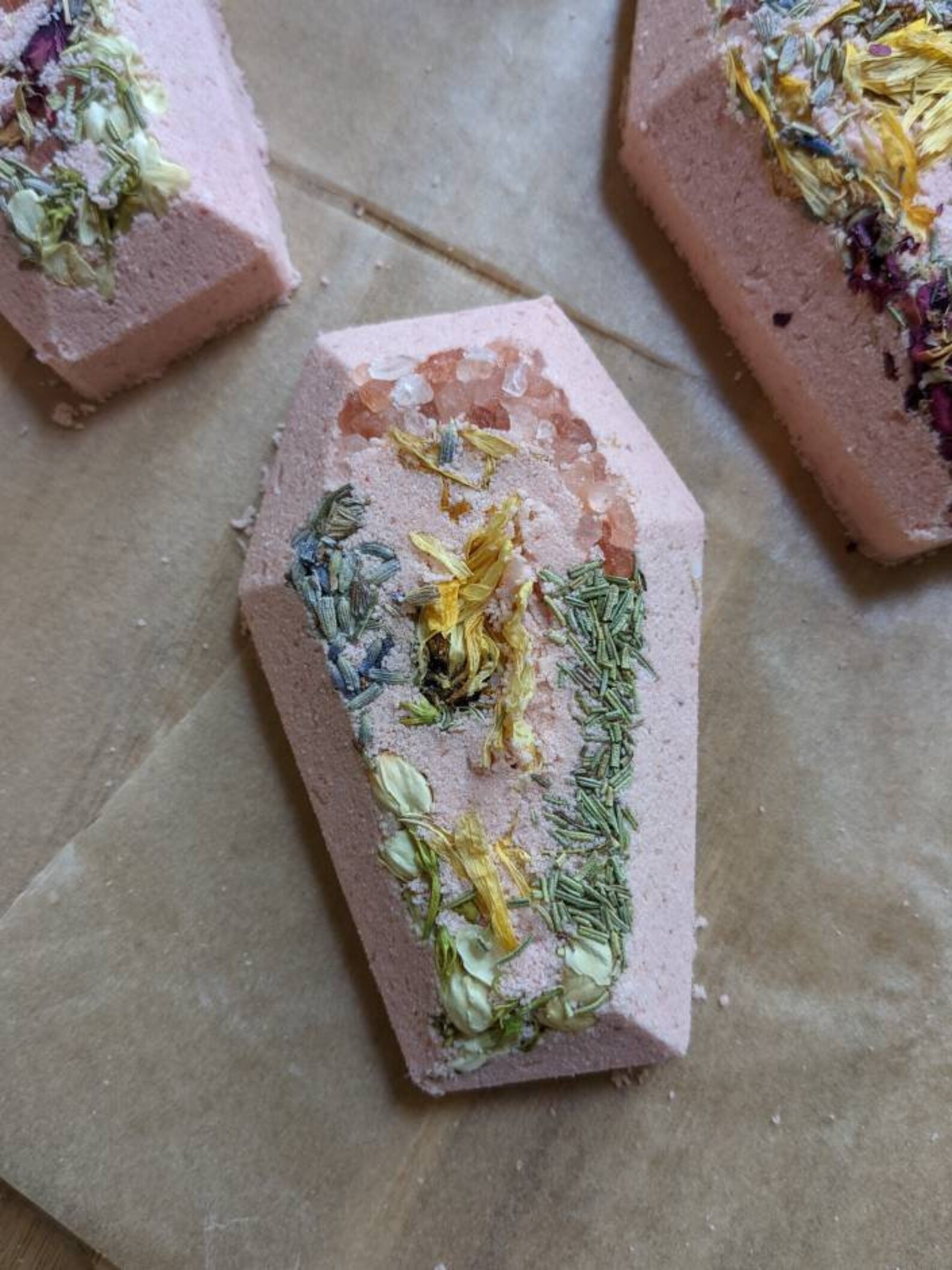 Garden Coffin Bath Bomb Florals Botanicals Pink Bath - Etsy