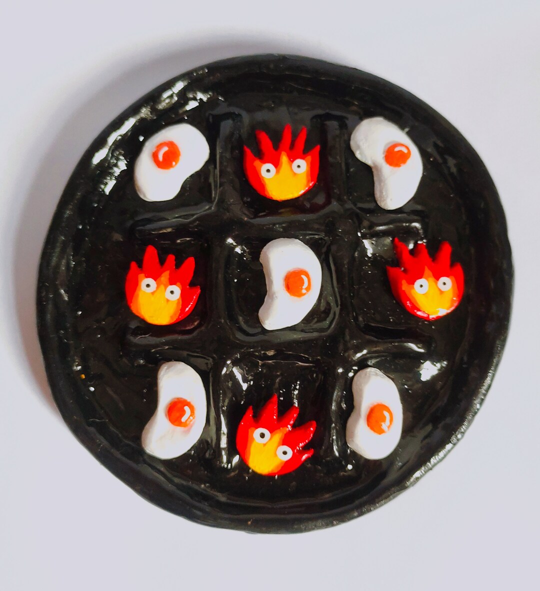 Calcifer (and His Eggs) Tic Tac Toe Board | Howl's Moving Castle Gift ...
