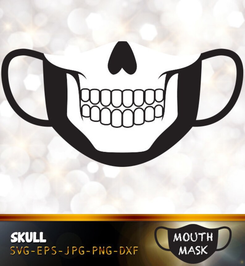 Skull Mouth Mask Silhouettes Mouth Mask Skull Reusable - Etsy