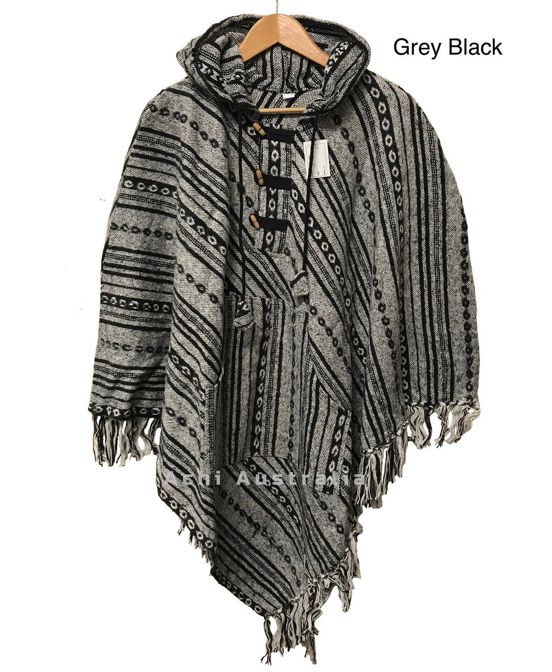 Boho Hippie Unisex Cotton Poncho - Etsy