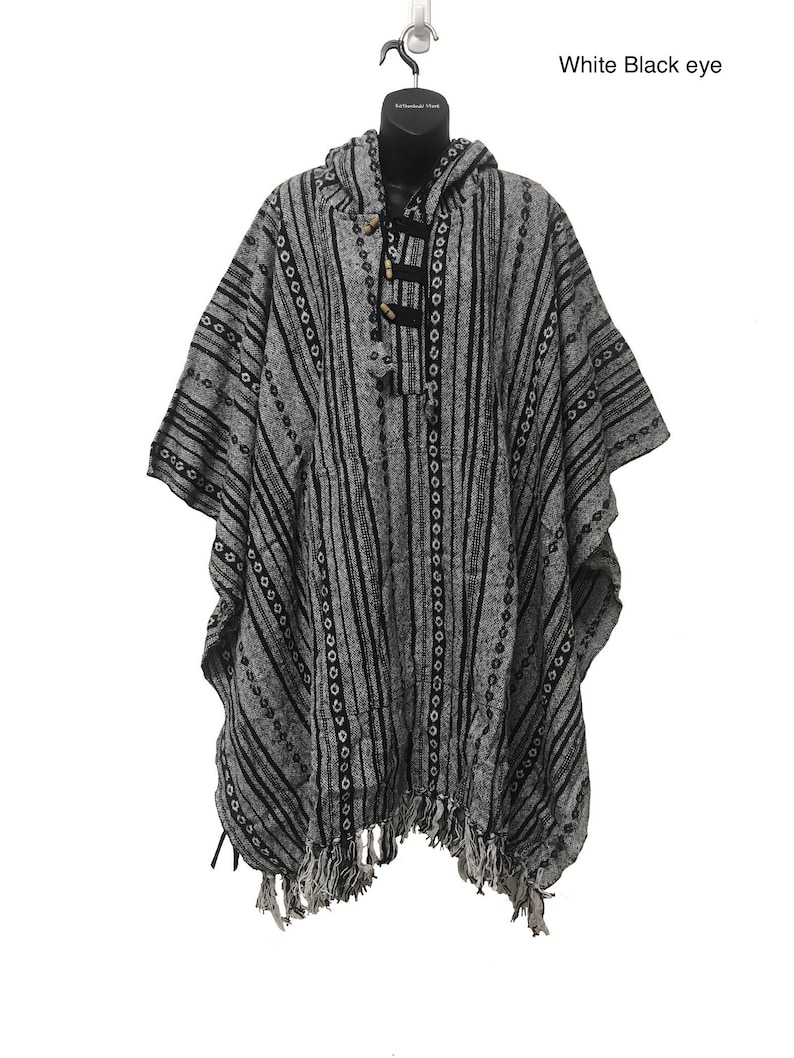 Handmade Cotton Gheri Poncho: Festival Hoodie With Pocket - Etsy