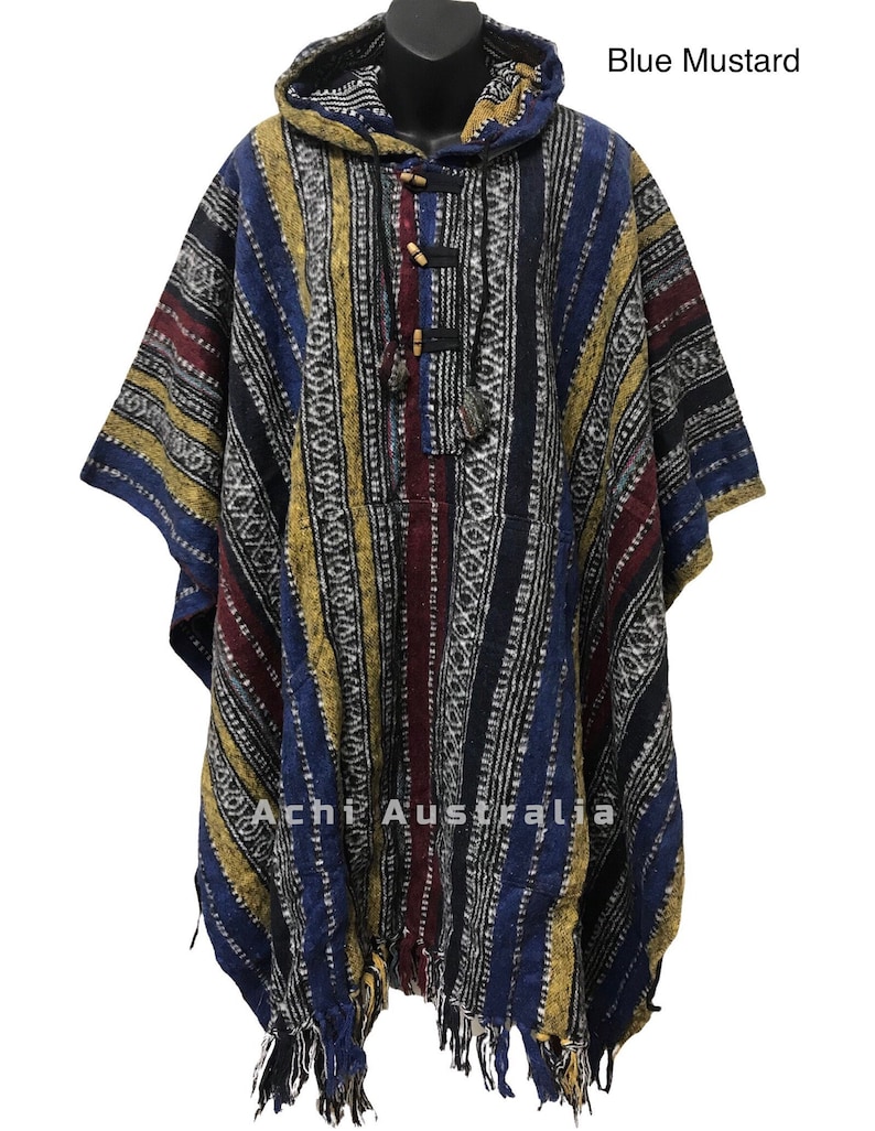 Handmade Cotton Gheri Poncho: Festival Hoodie With Pocket - Etsy