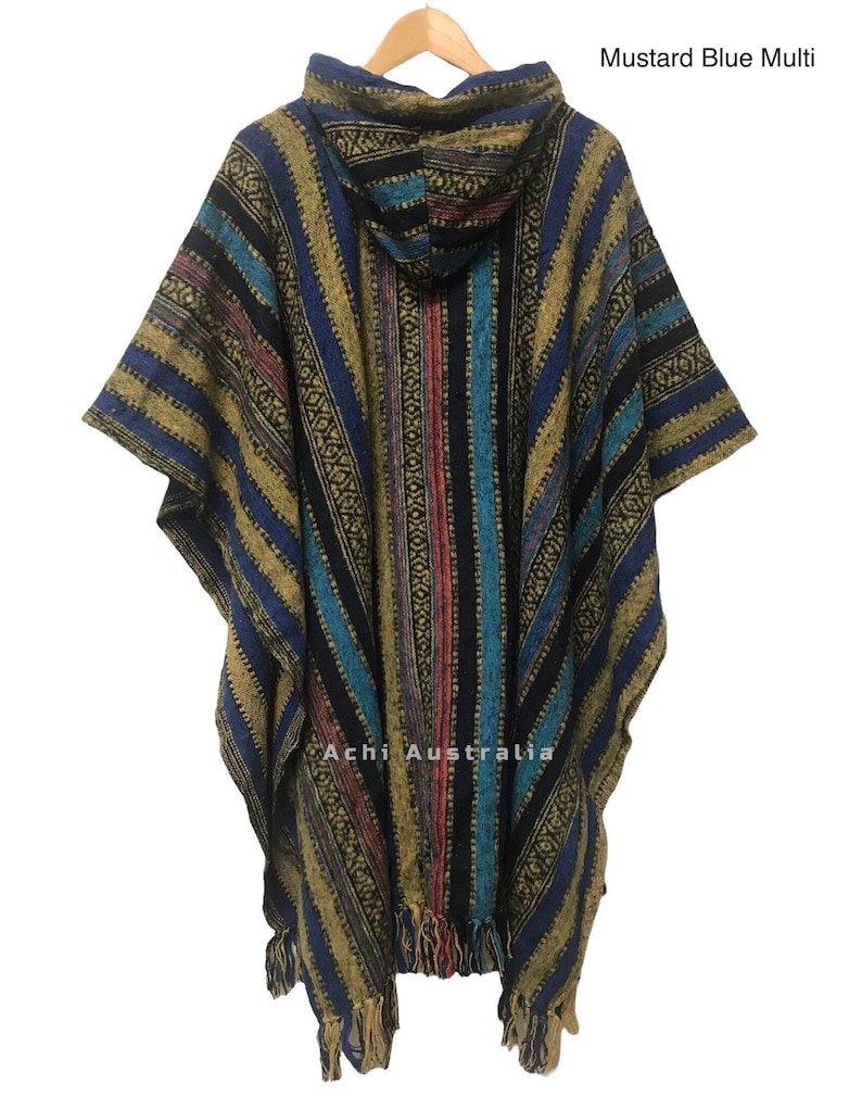 Handmade Cotton Gheri Poncho: Festival Hoodie With Pocket - Etsy