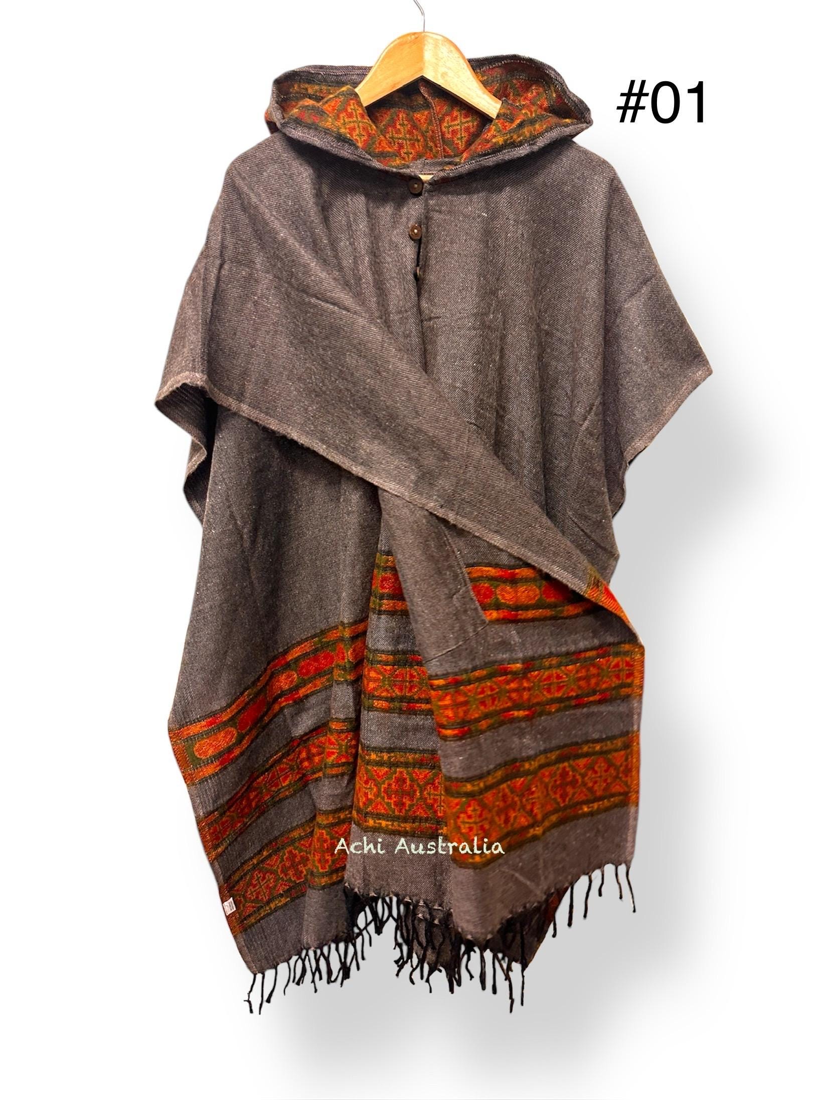 100% Arcylic Kullu Ponchos From India - Etsy