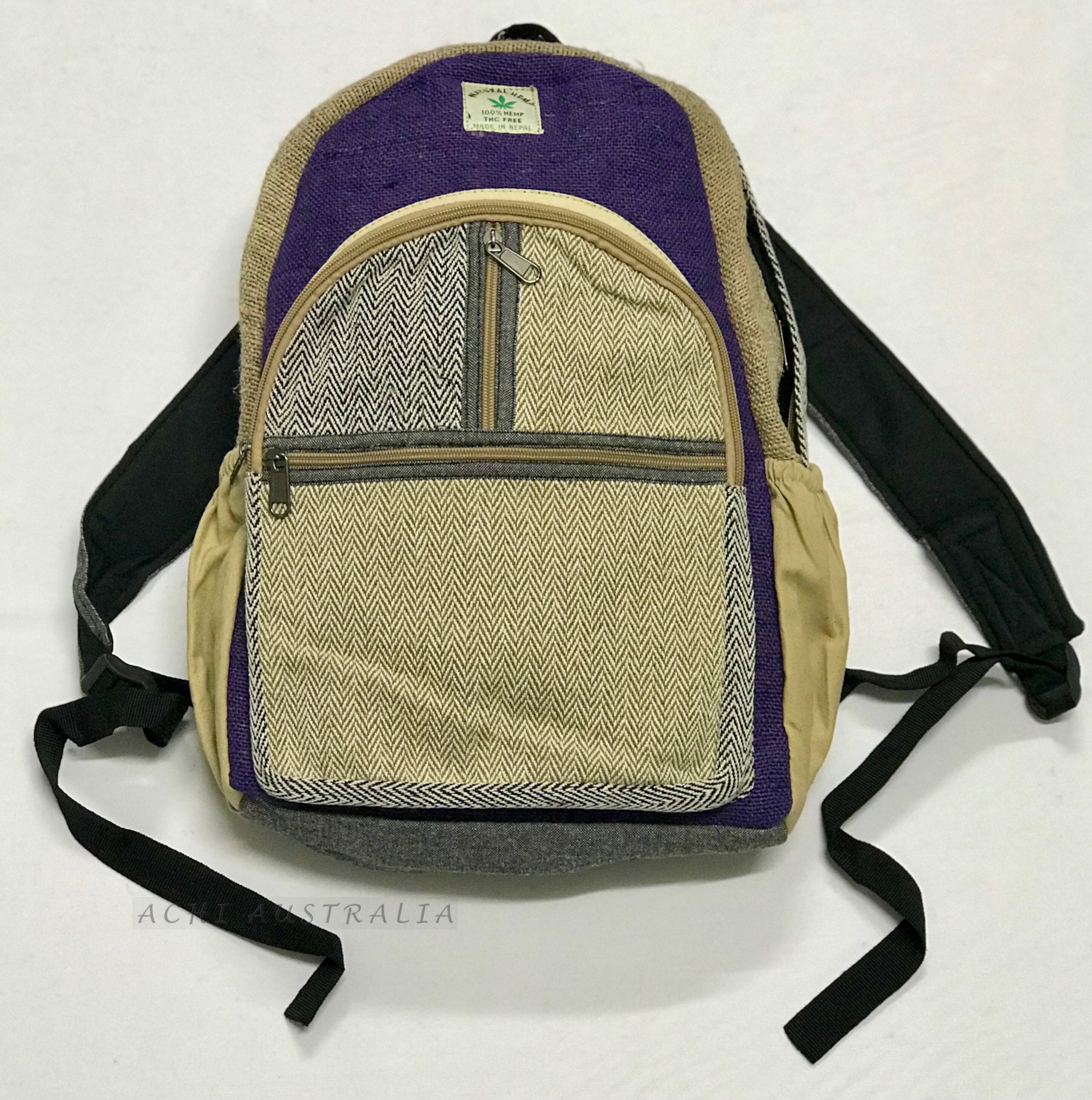Boho Hemp Backpack: Nepali Cotton Lined Travel Bag - Etsy