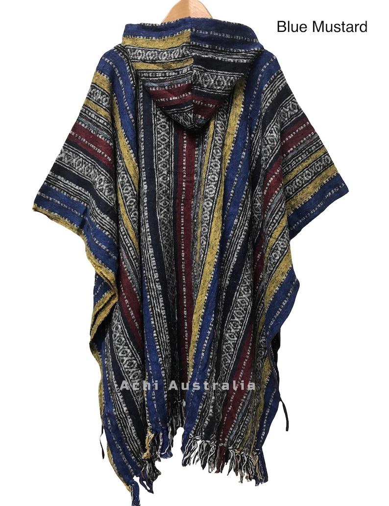 Handmade Cotton Gheri Poncho: Festival Hoodie With Pocket - Etsy