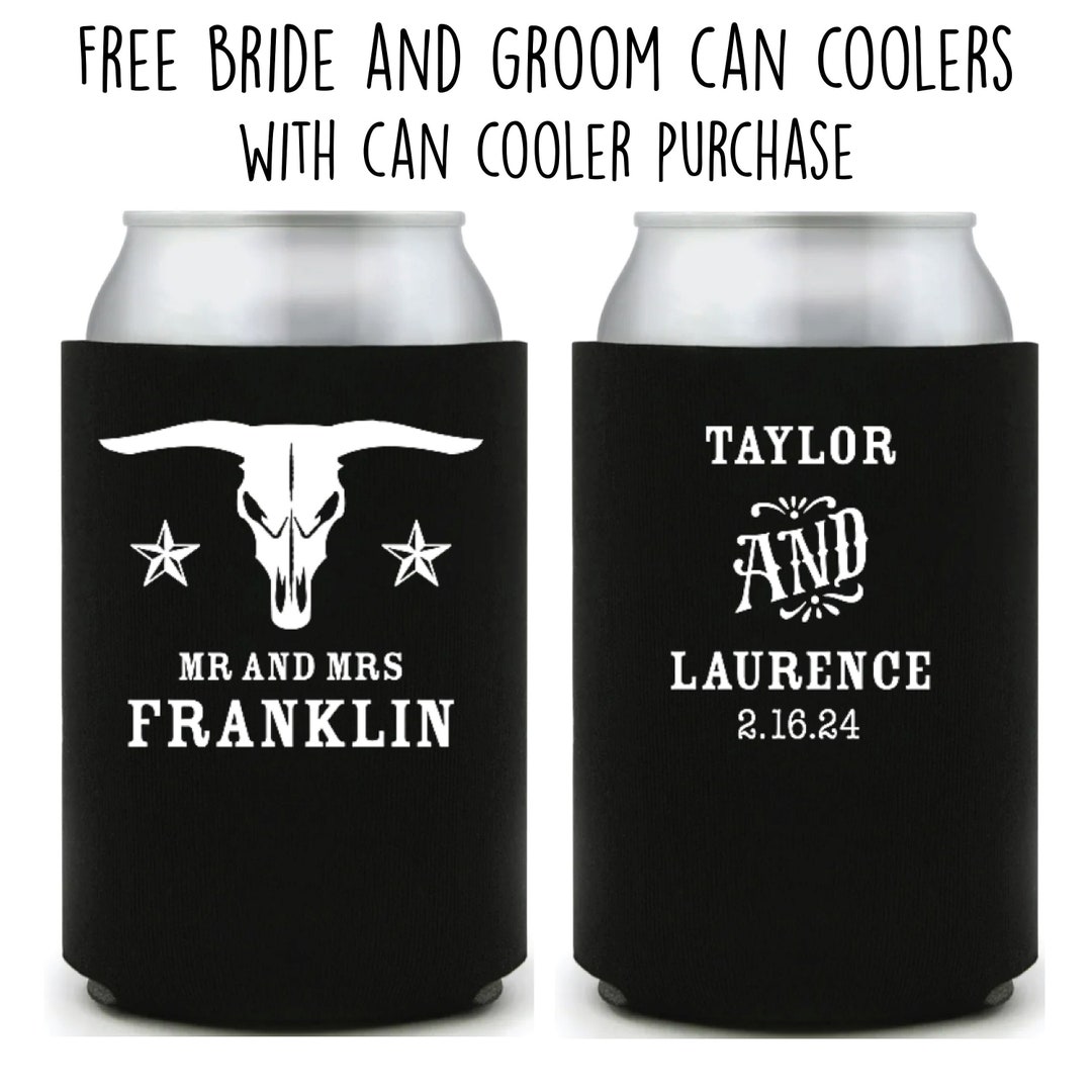 Rustic Western Wedding Can Coolers: Personalized Party Favors - Etsy