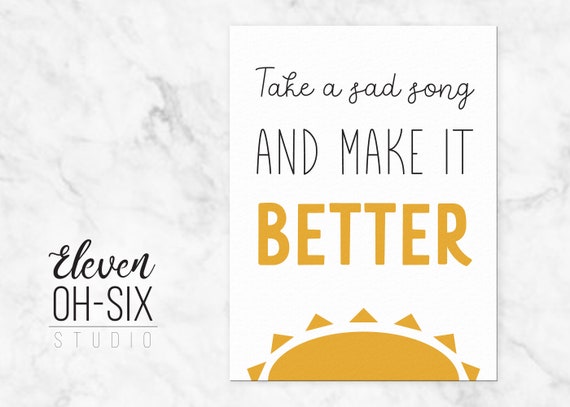 Take a Sad Song and Make It Better Poster Hey Jude Beatles | Etsy