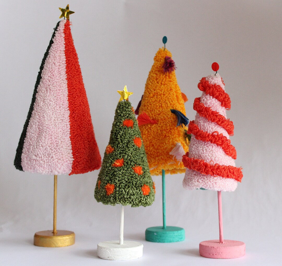 Digital Pattern Bright and Happy Mini Christmas Trees punch Needle - Etsy
