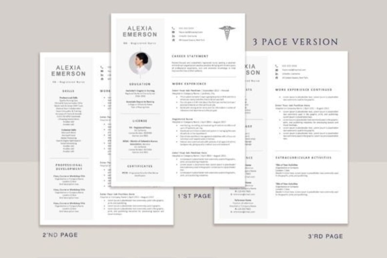 Nurse Resume Template MS Word Resume Template Modern CV - Etsy