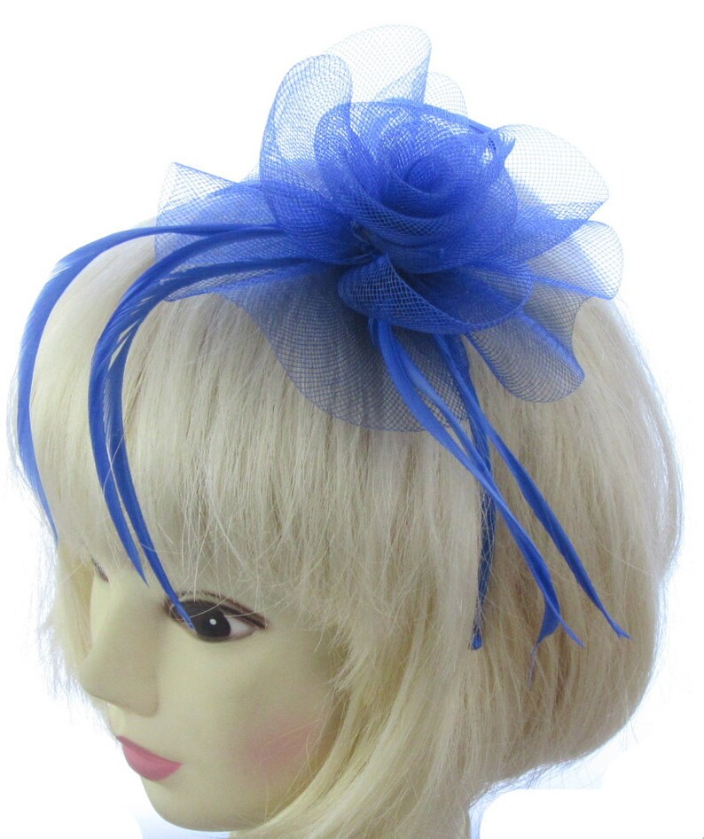 Royal Blue Fascinator Headband Weddings Prom Ladies Day - Etsy UK