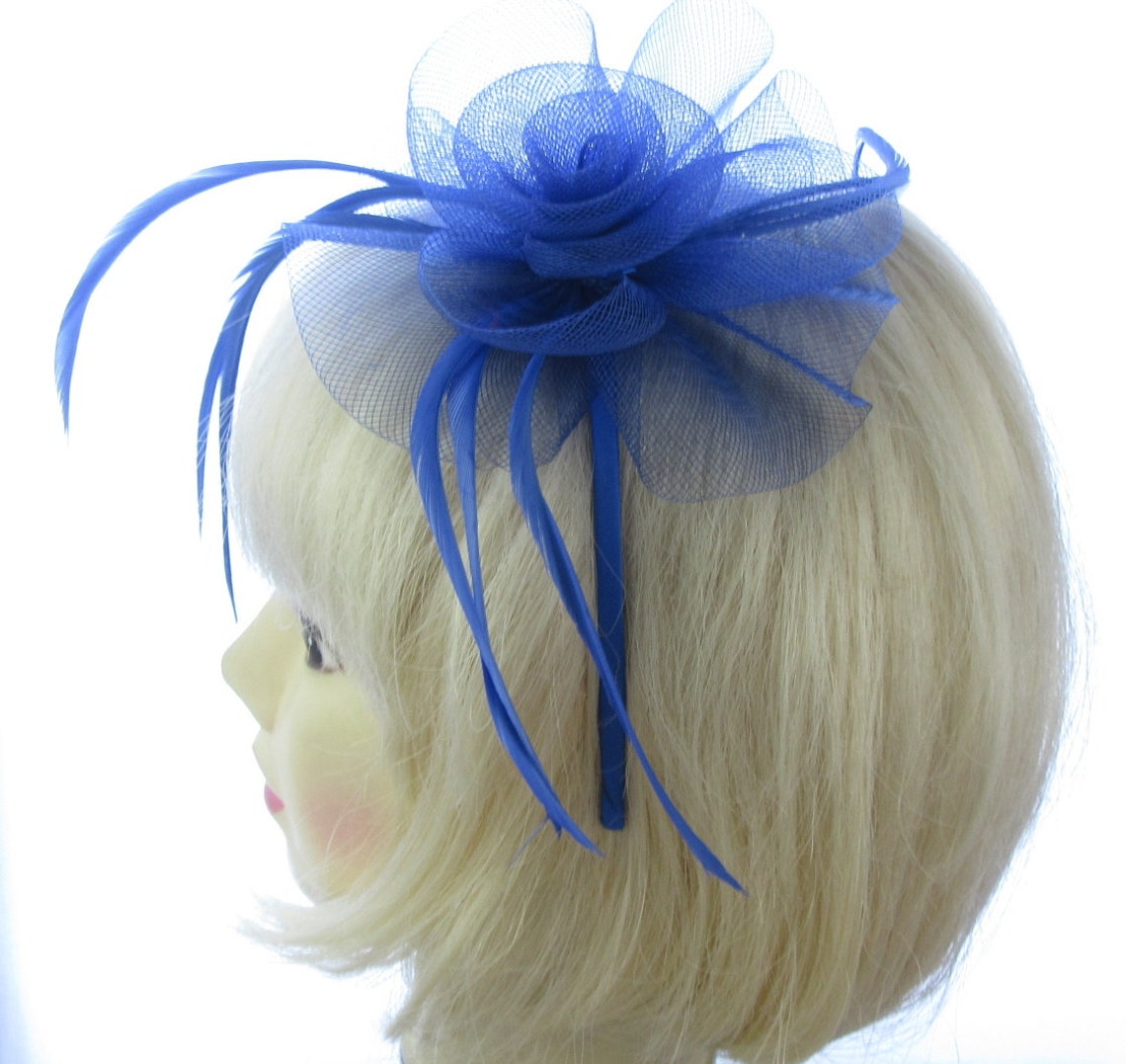 Royal Blue Fascinator Headband Weddings Prom Ladies Day | Etsy UK