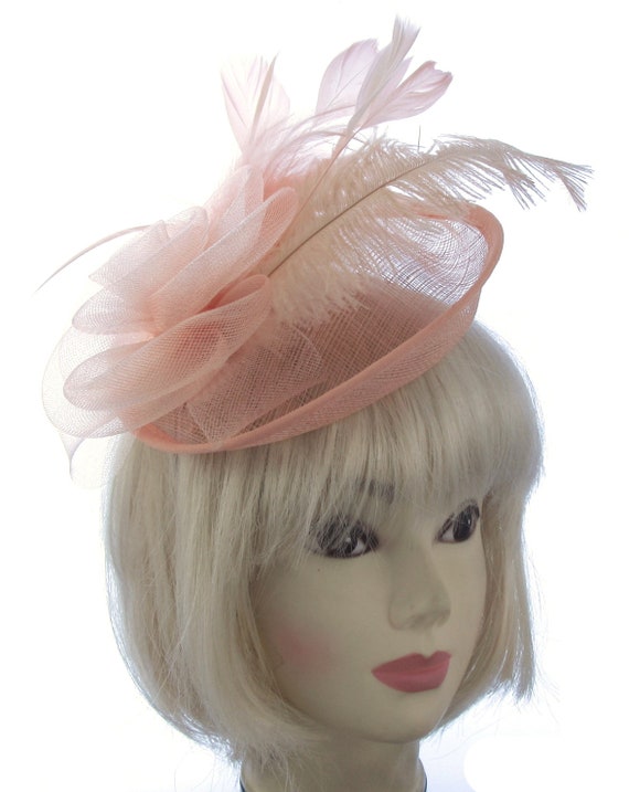 Peach Hatinator Fascinator Hat With Headband Weddings Races - Etsy