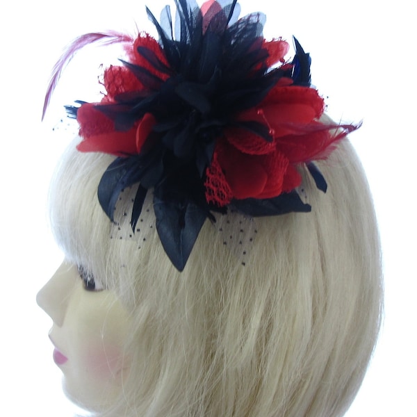Red Fascinator - Etsy