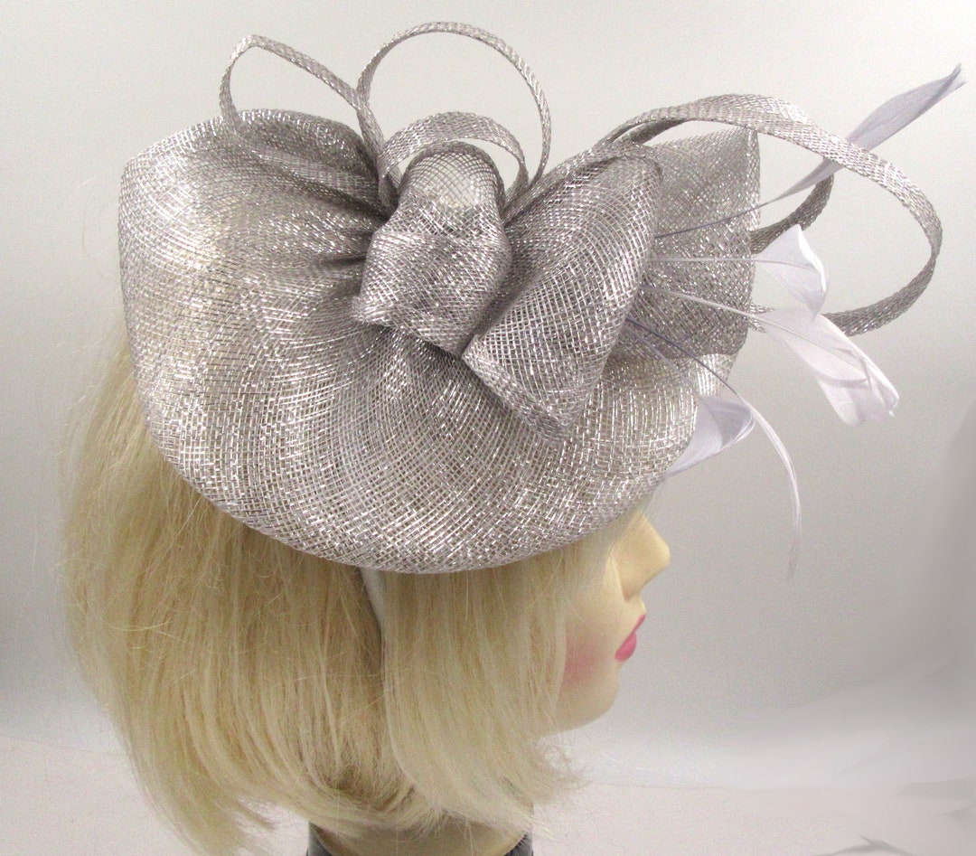 Stunning Sparkle Silver Hatinator Hat With Clip and Headband,weddings ...