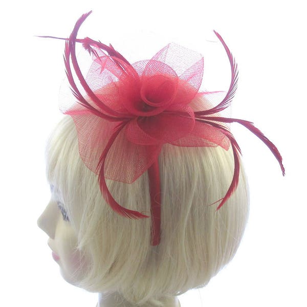 Red Fascinator - Etsy