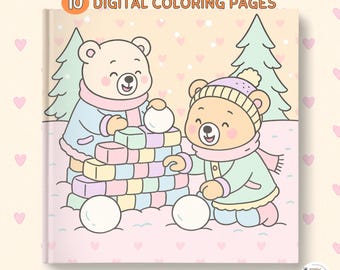 Winter Bear Friends Coloring Pages #5: Molly Moo Coloring (digital ...