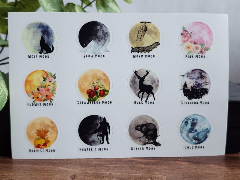 FULL MOON Sticker Set - Etsy
