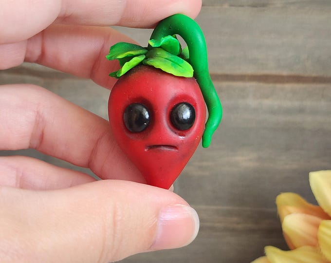 CREEPY VEGETABLE, Mini Radish Sculpture Made Out of Polymer Clay - Etsy