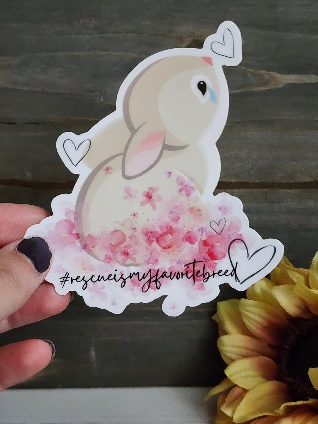 RABBIT RESCUE STICKER, 4 Inch Sticker Supporting the House Rabbit ...