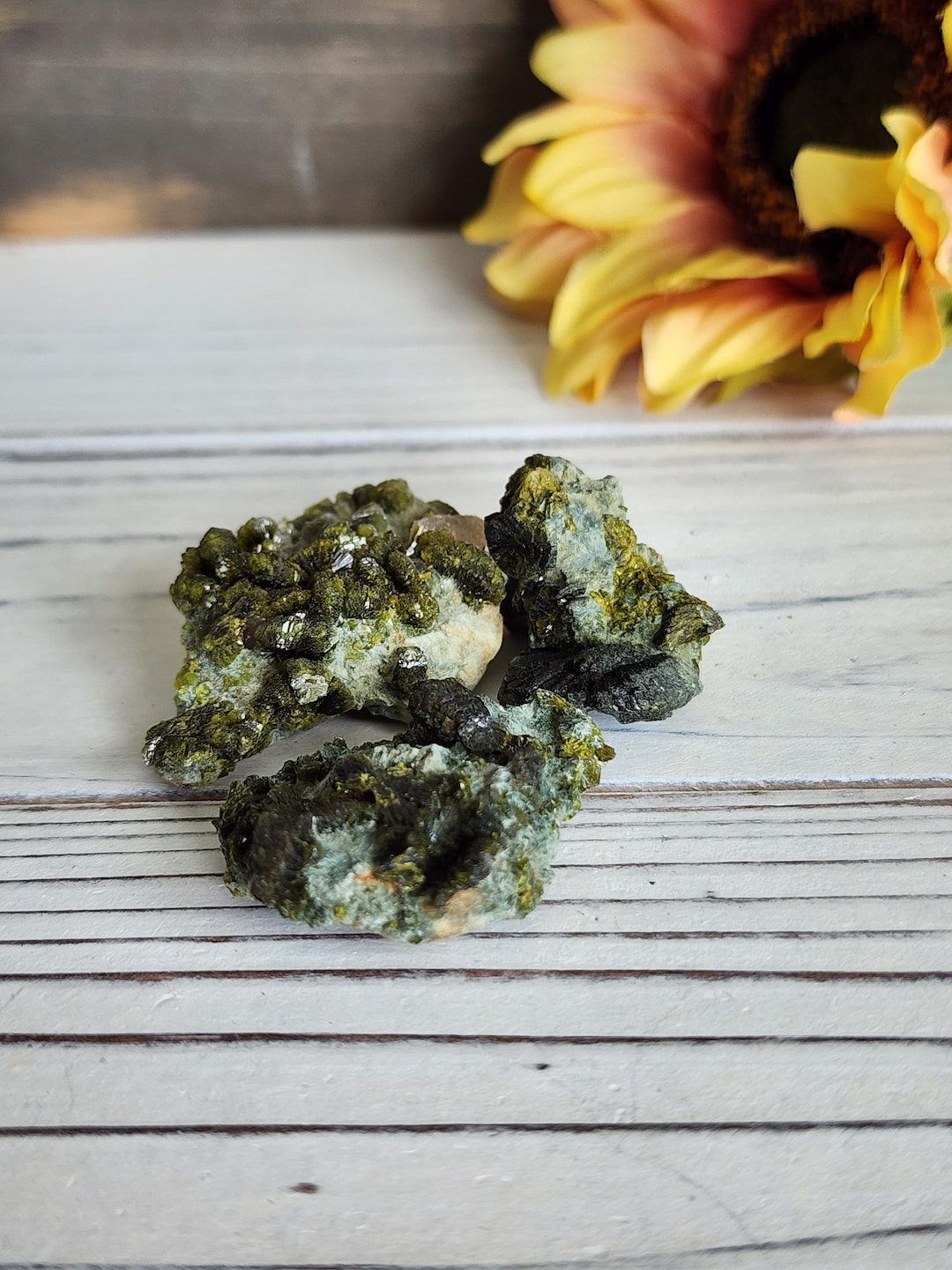 FOREST QUARTZ, Green Epidote and Quartz Lot of 3 Pieces, 39g - Etsy