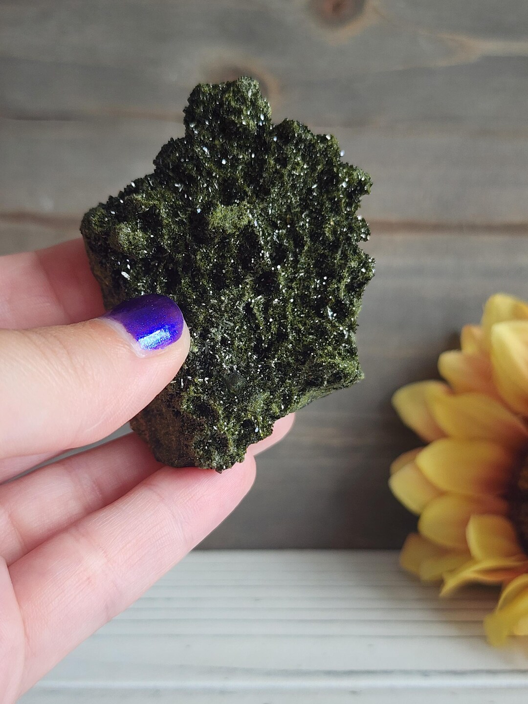 FOREST QUARTZ, Green Epidote and Quartz Mini Cluster, 108.80g - Etsy