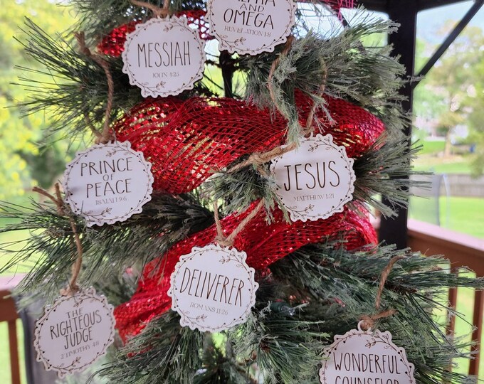 25 Pack Full Set Names of Christ Ornaments His Name Shall Be Called ...