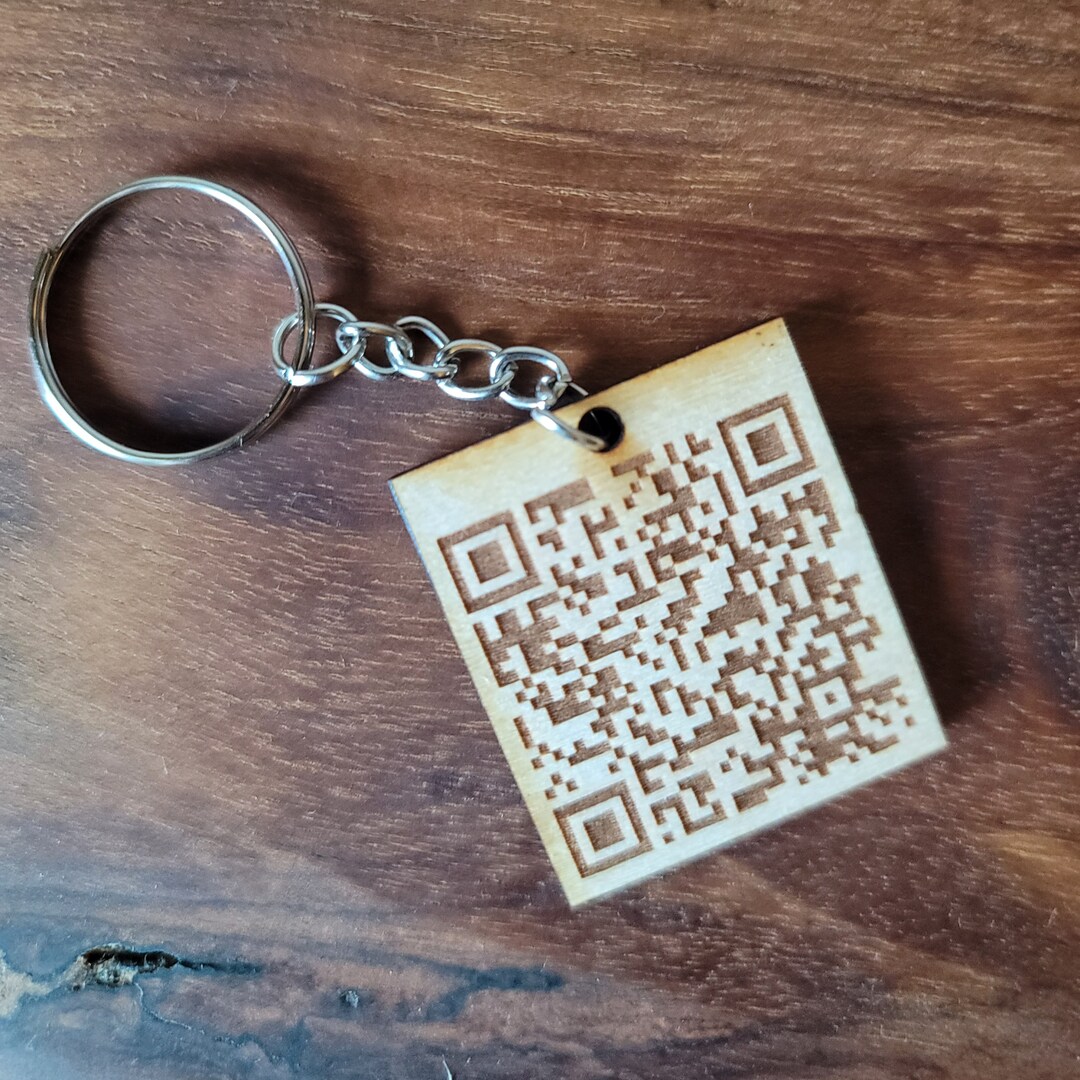 Wooden QR CODE Custom Keychains, Custom Keychain - Etsy