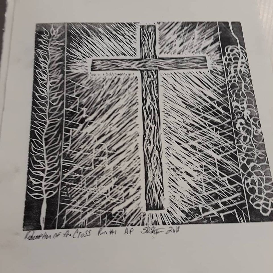 Redemption of the Cross Woodcut Print - Etsy