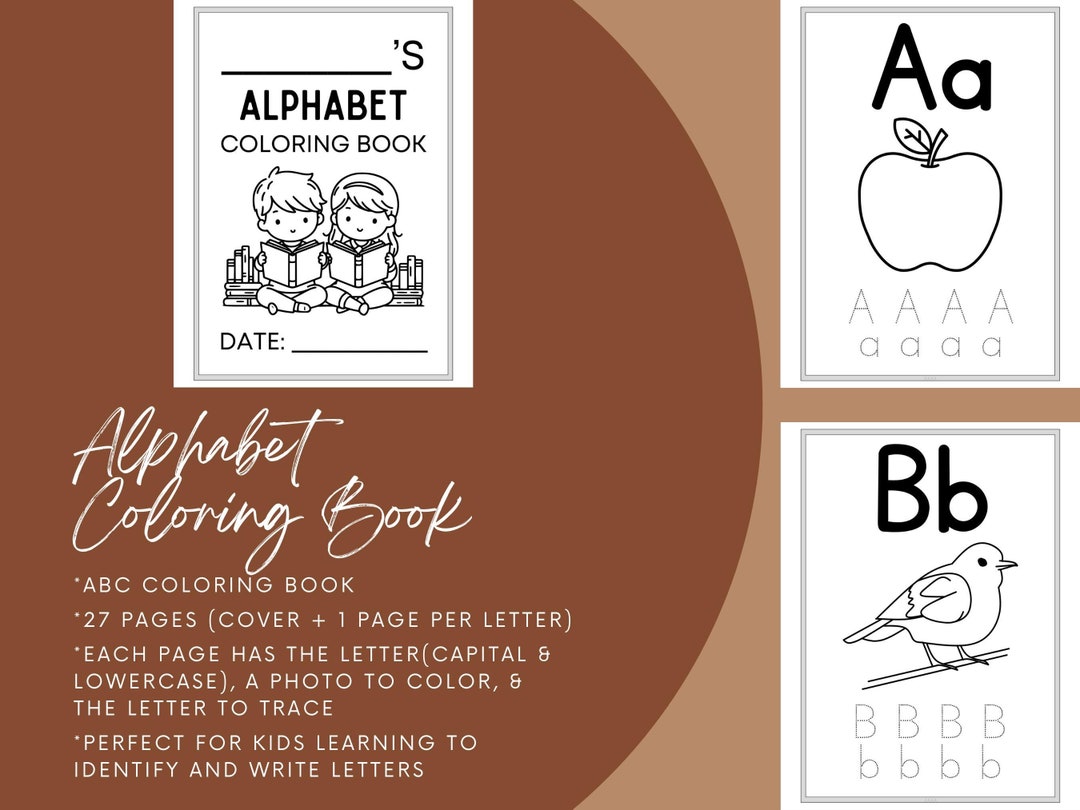 Alphabet Coloring Book | Printable ABC Coloring Book | Digital Alphabet ...
