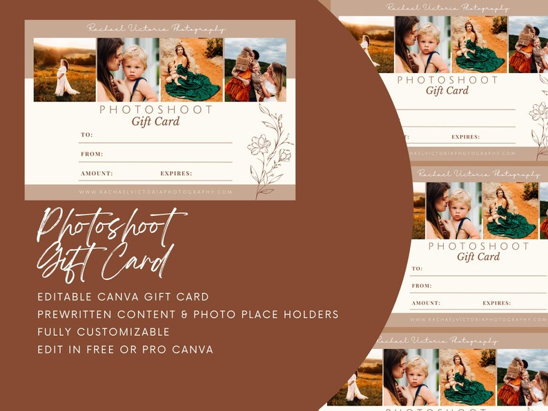 CANVA Photo Session Gift Card for Photographers | Photography Gift Card ...