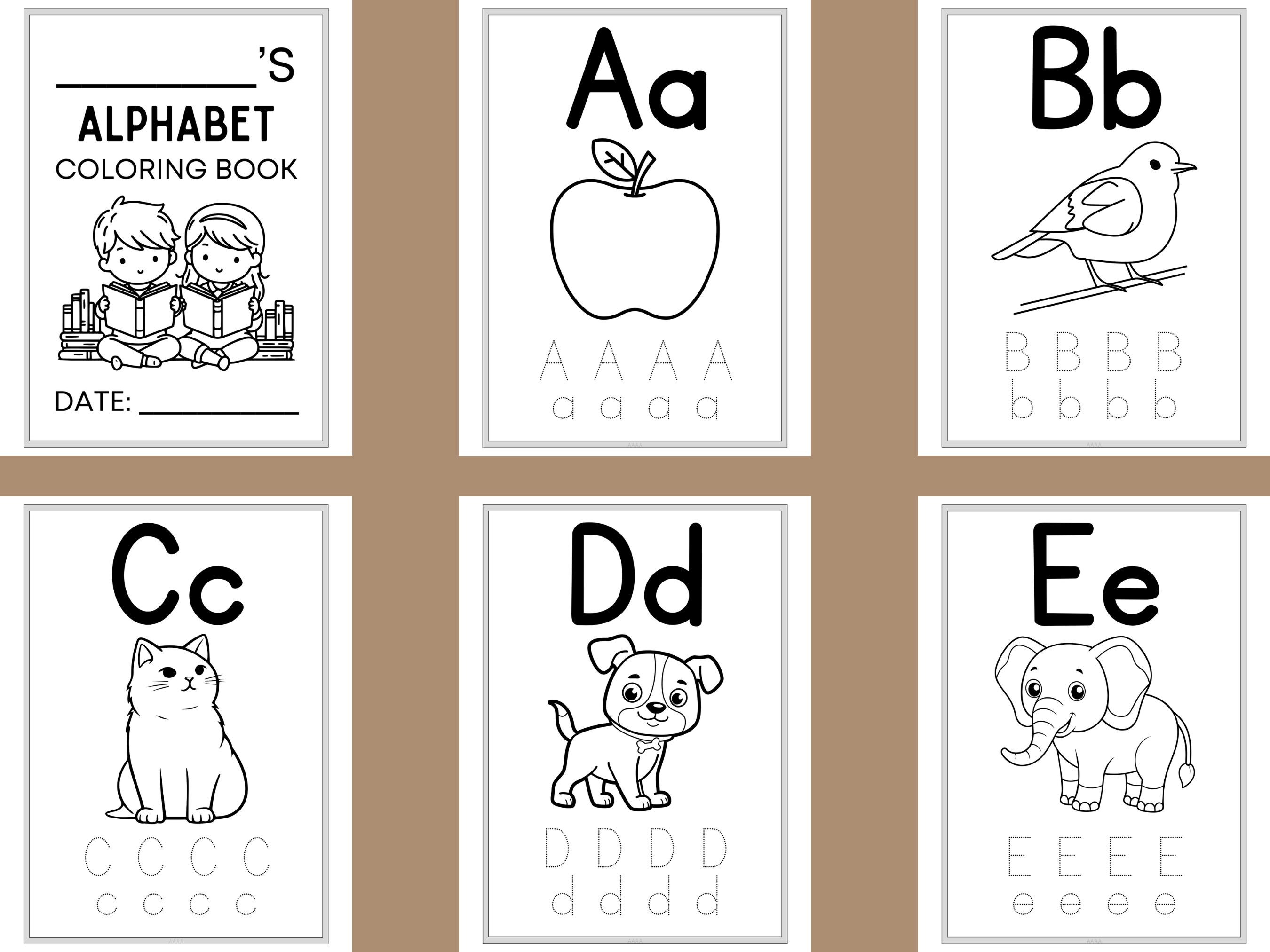Alphabet Coloring Book | Printable ABC Coloring Book | Digital Alphabet ...