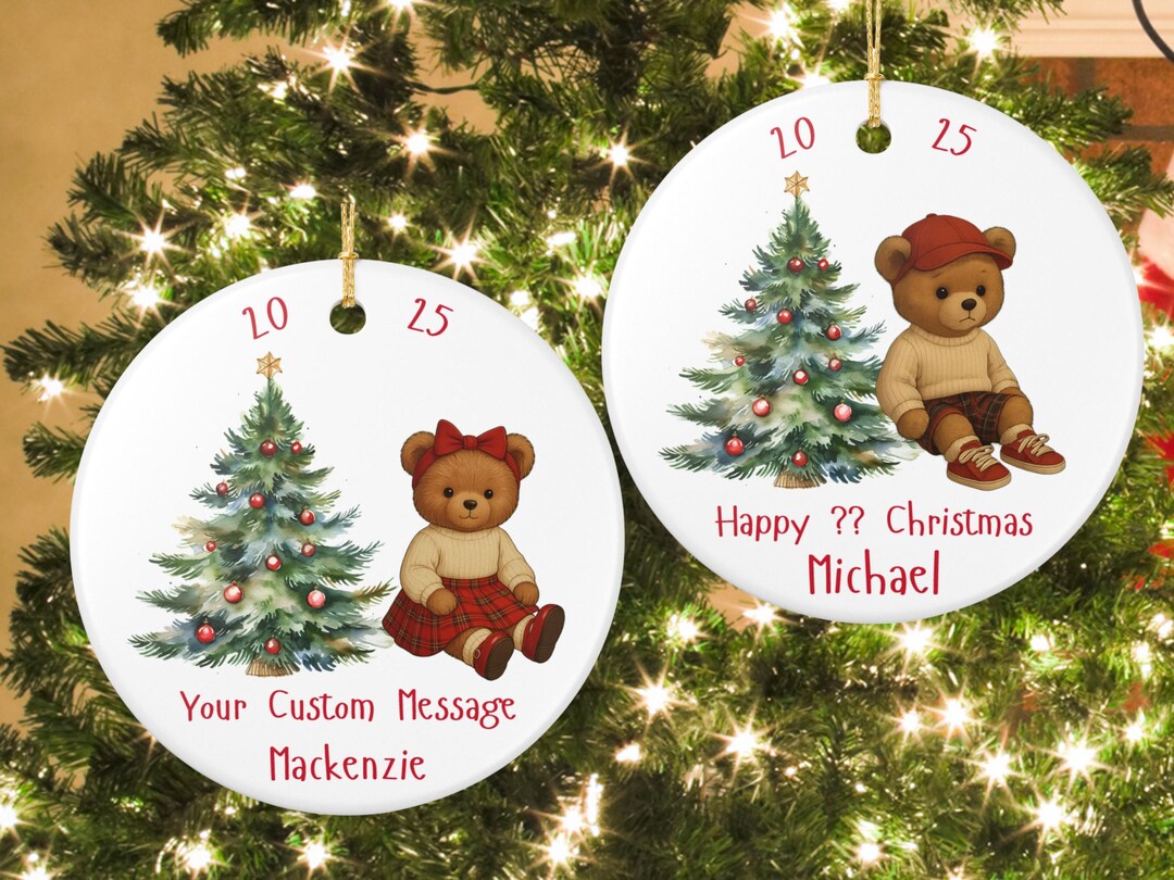 Baby Bear First Christmas Ornament Custom Christmas Bear Ornament Baby ...