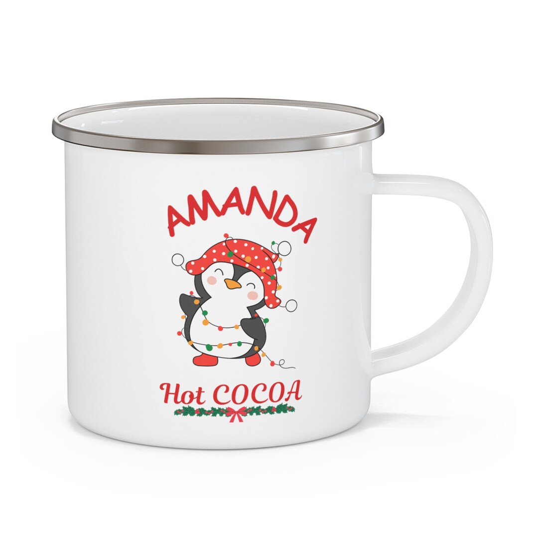 Custom Kids Mug Personalized Hot Chocolate Mug Cute Penguin Holiday Mug ...