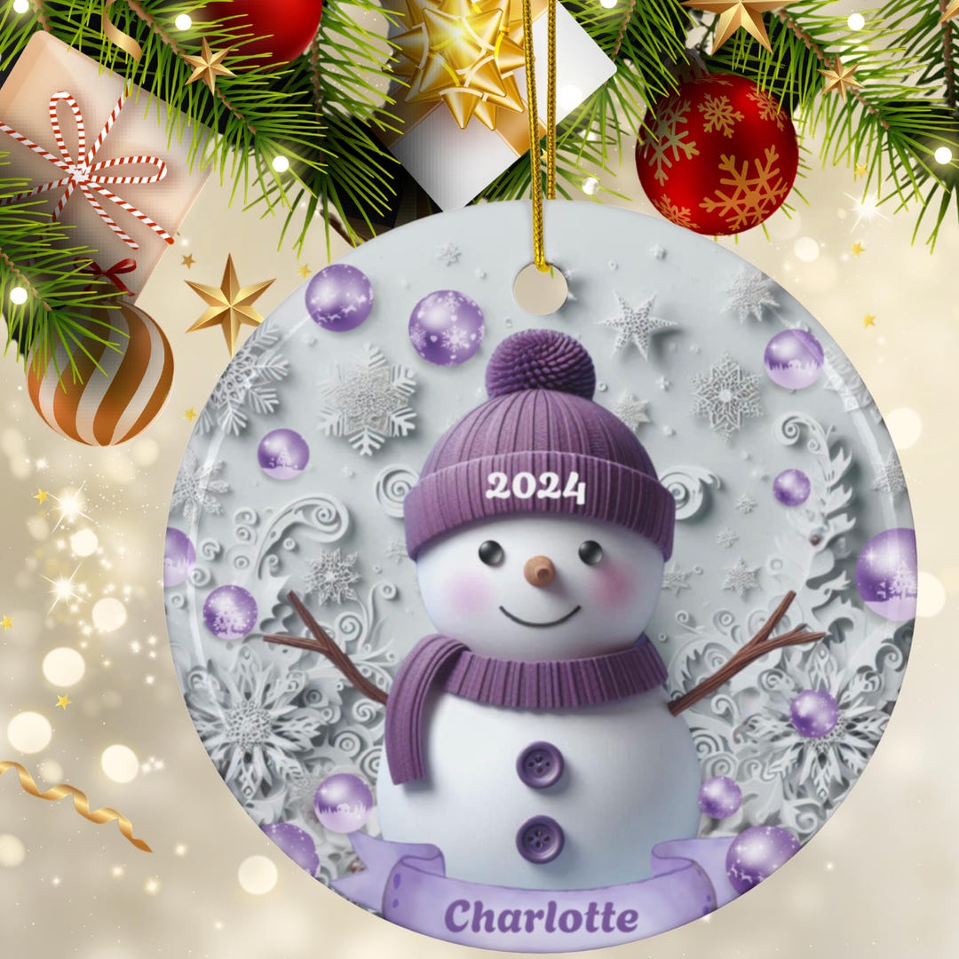 Personalized Snowman Ornament, Custom Christmas Secret Santa Gift ...