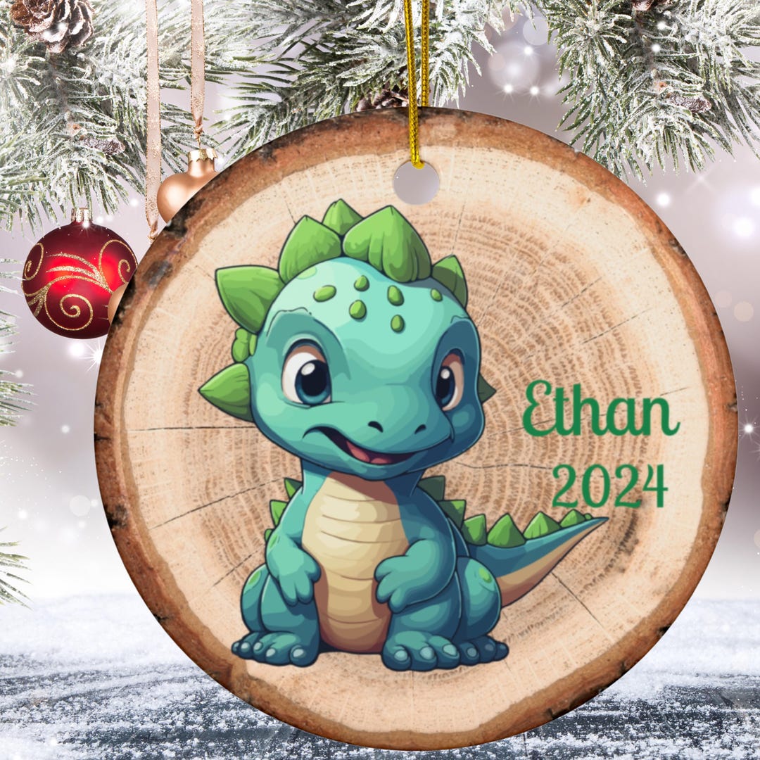 Dinosaur Ornament, Custom Name Dino, Personalized Dinosaur Ornament ...