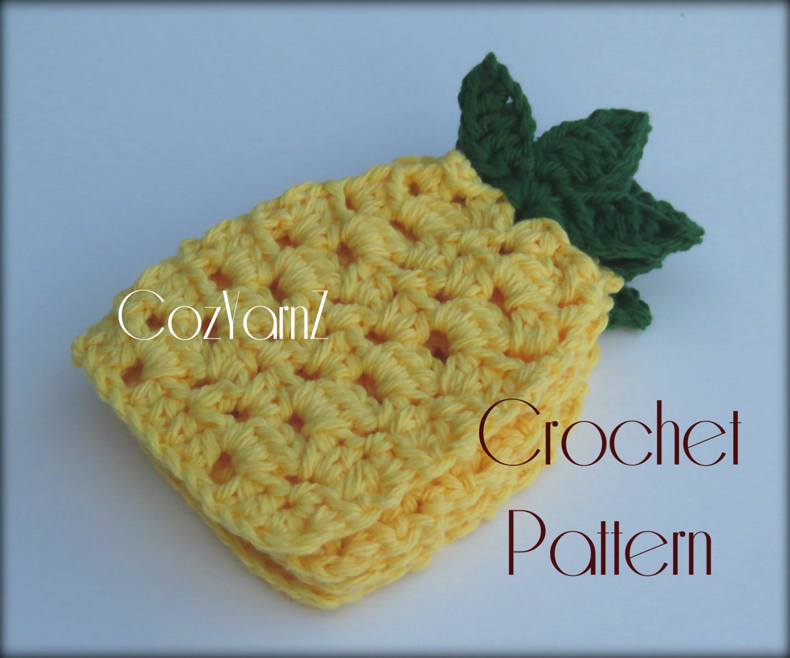 Pineapple Drink Coaster Crochet Pattern Tropical Fruit - Etsy